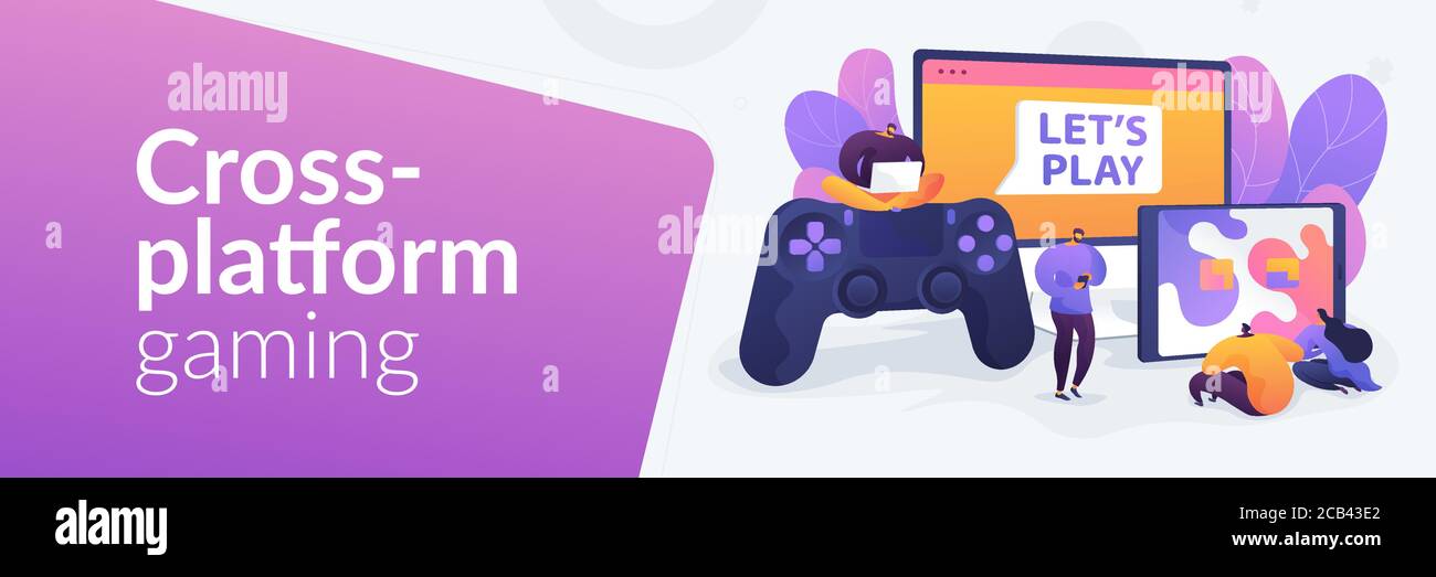 Cross-platform play web banner concept Stock Vector Image & Art - Alamy