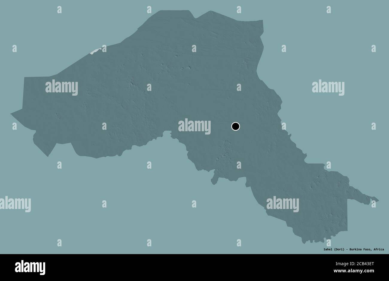 Shape of Sahel, region of Burkina Faso, with its capital isolated on a ...