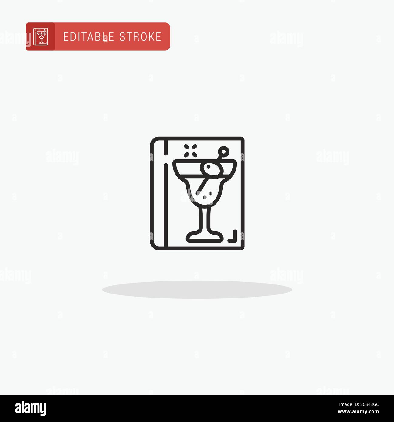 Cocktail Book icon vector. Cocktail Book icon for presentation Stock ...
