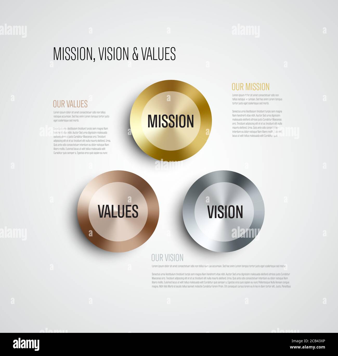 Vector Mission, vision and values diagram schema infographic with ...