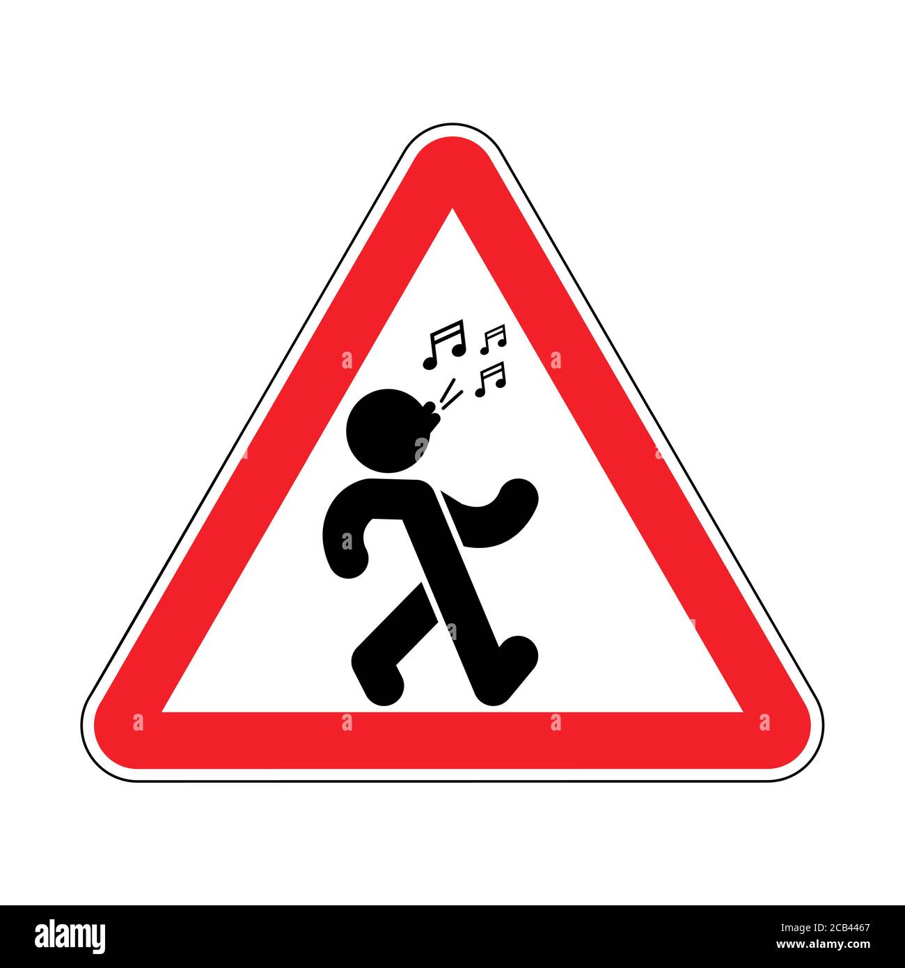 Attention Wander and whistle away. Warning red road sign. Caution ...