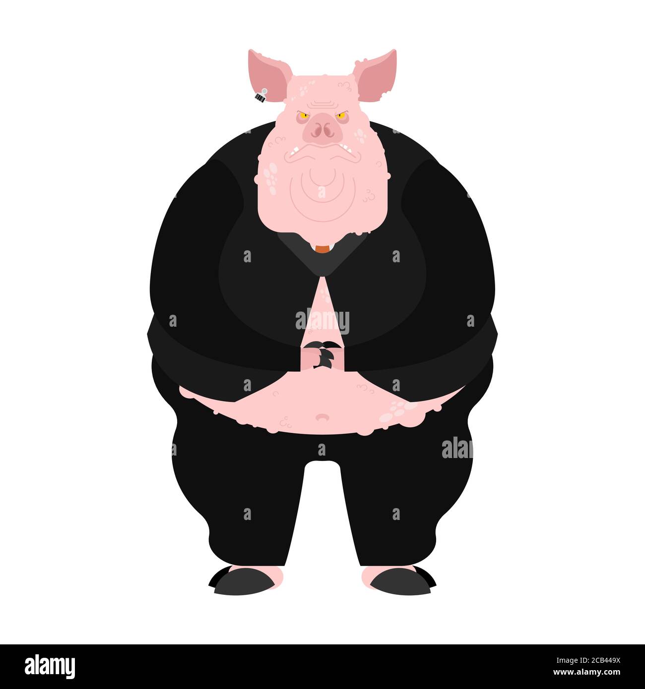 Pig boss. Big fat nasty pig. vector illustration Stock Vector Image ...