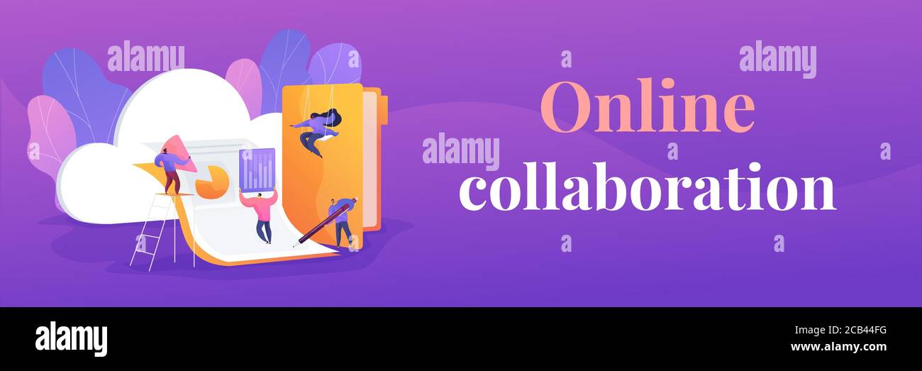 Cloud collaboration web banner concept Stock Vector Image & Art - Alamy
