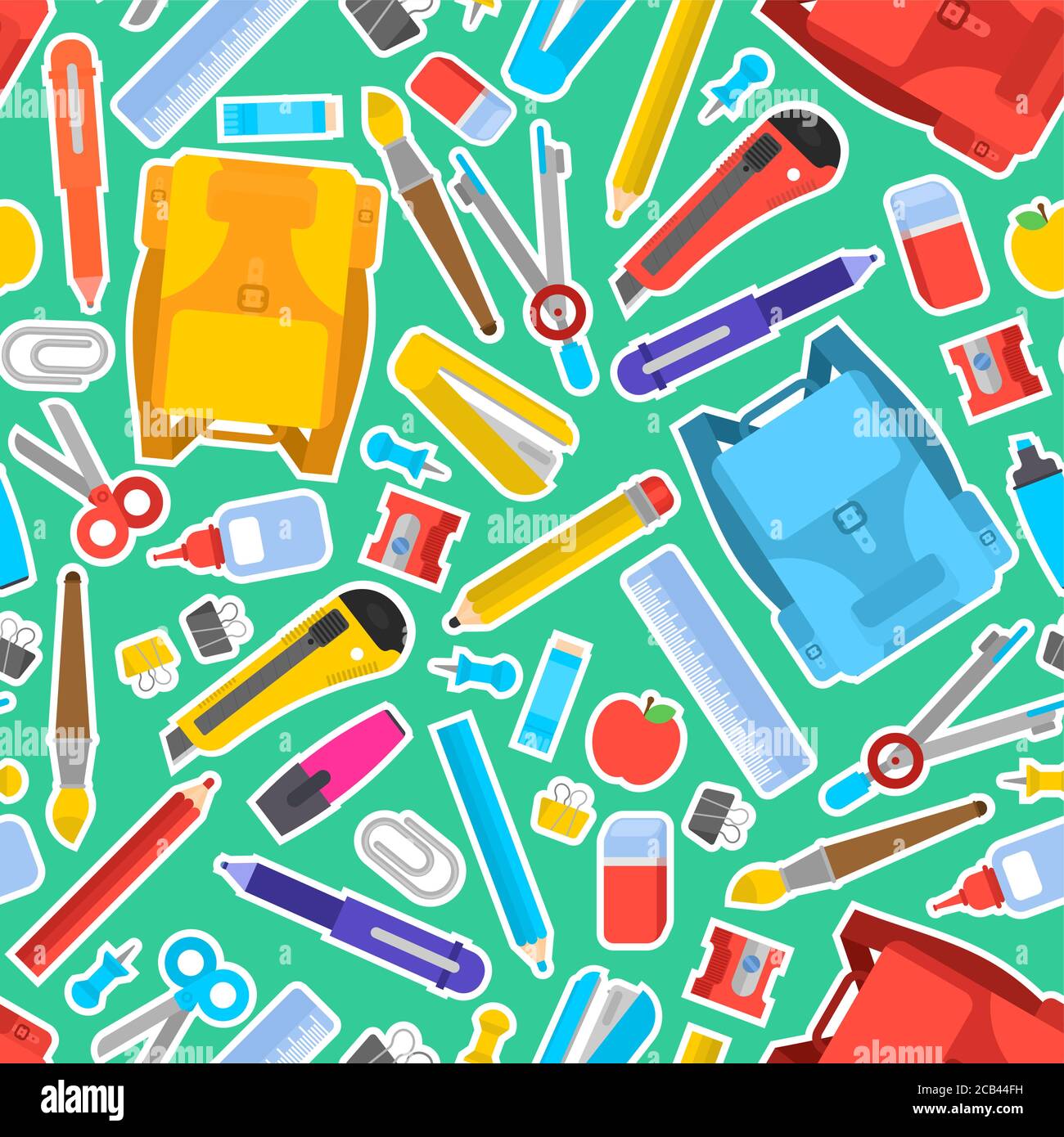 Back to school pattern seamless. Study supplies background. School ...