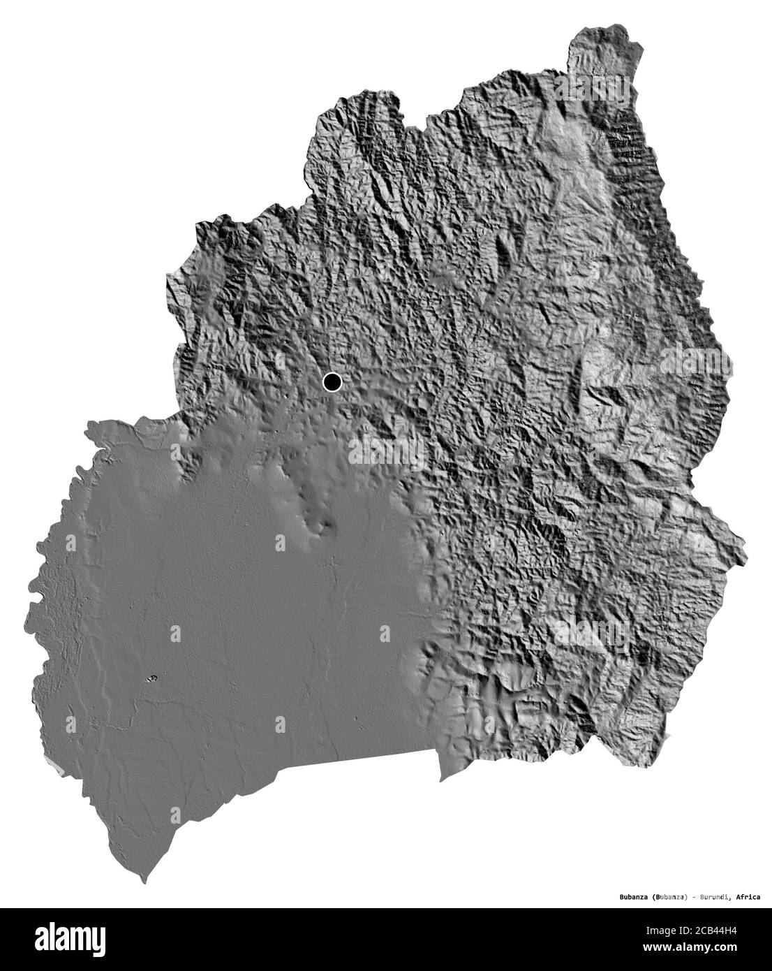 Shape of Bubanza, province of Burundi, with its capital isolated on ...