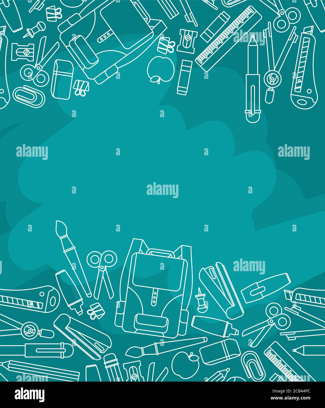 Back to school background for sticker and poster. Study supplies and ...