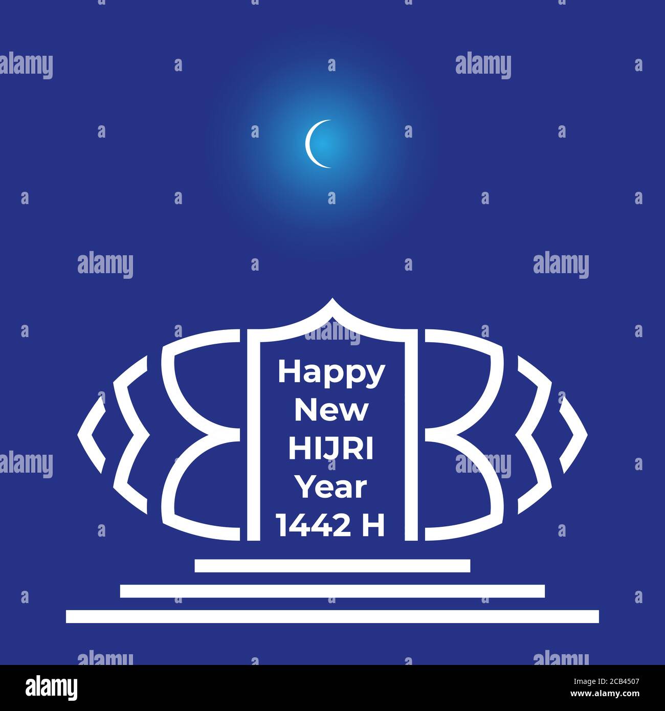 vector illustration happy new Hijri year 1442 . Happy Islamic New Year ...