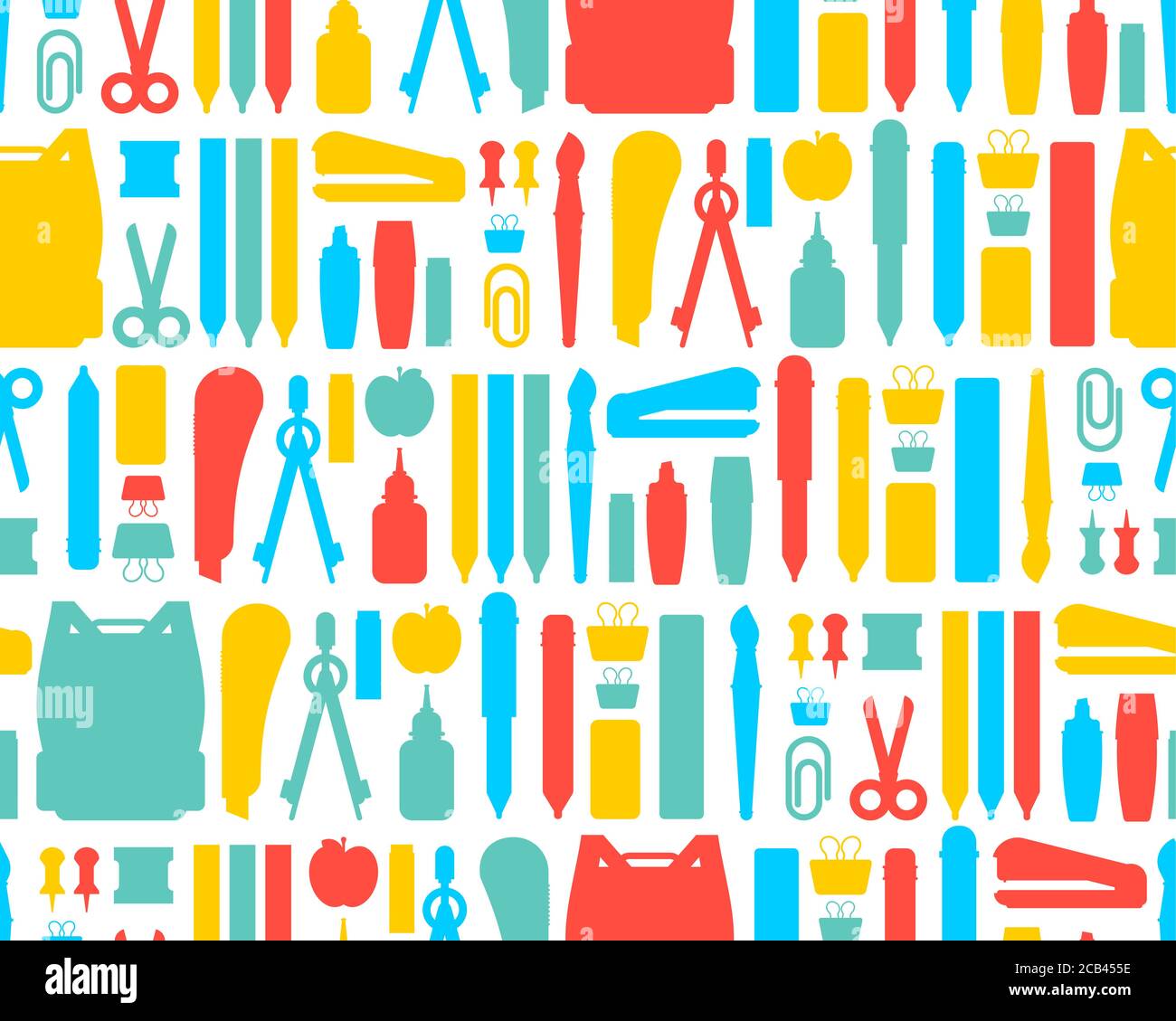 Back to school pattern seamless. Study supplies background. School ...