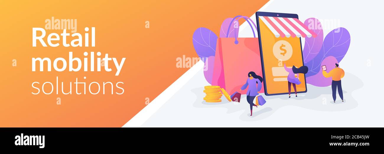 Smart retail in smart city web banner concept Stock Vector Image & Art ...