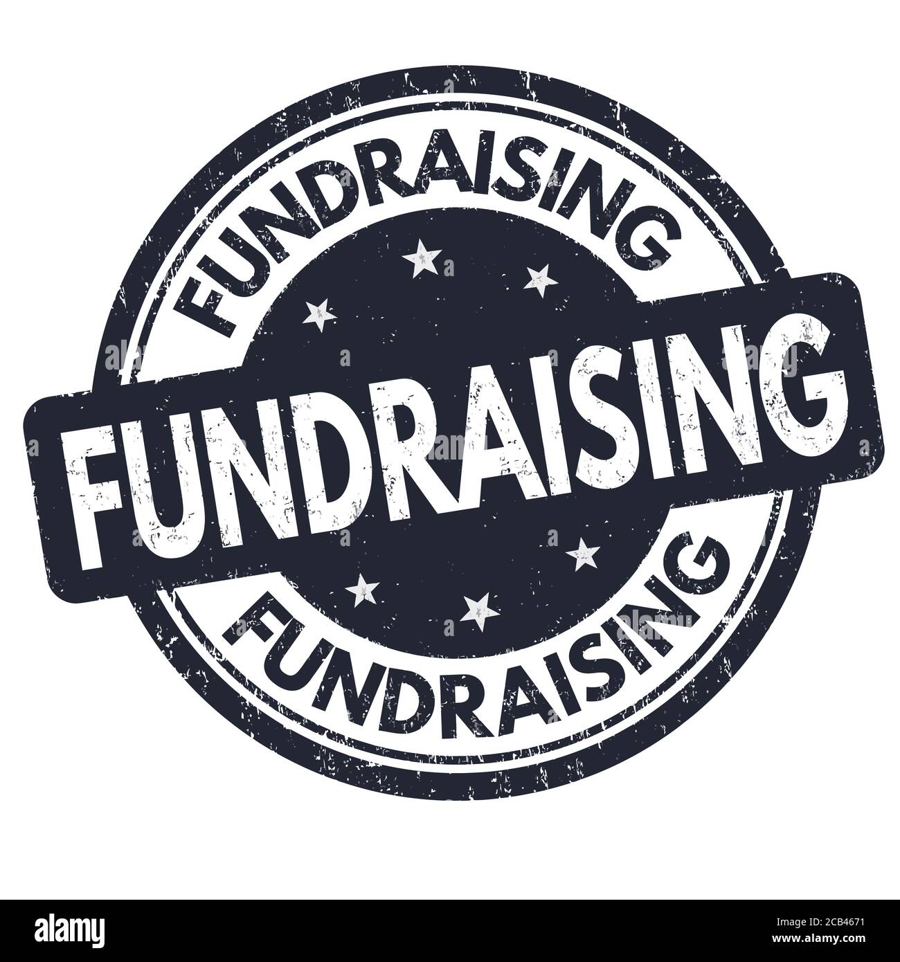 Fundraising sign or stamp on white background, vector illustration ...