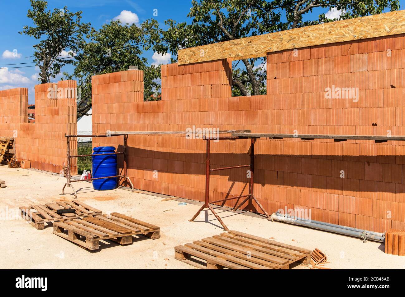 construction house structure made from cement and brick. Construction ...