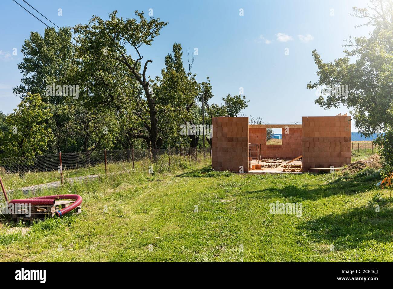 construction house structure made from cement and brick. Construction ...