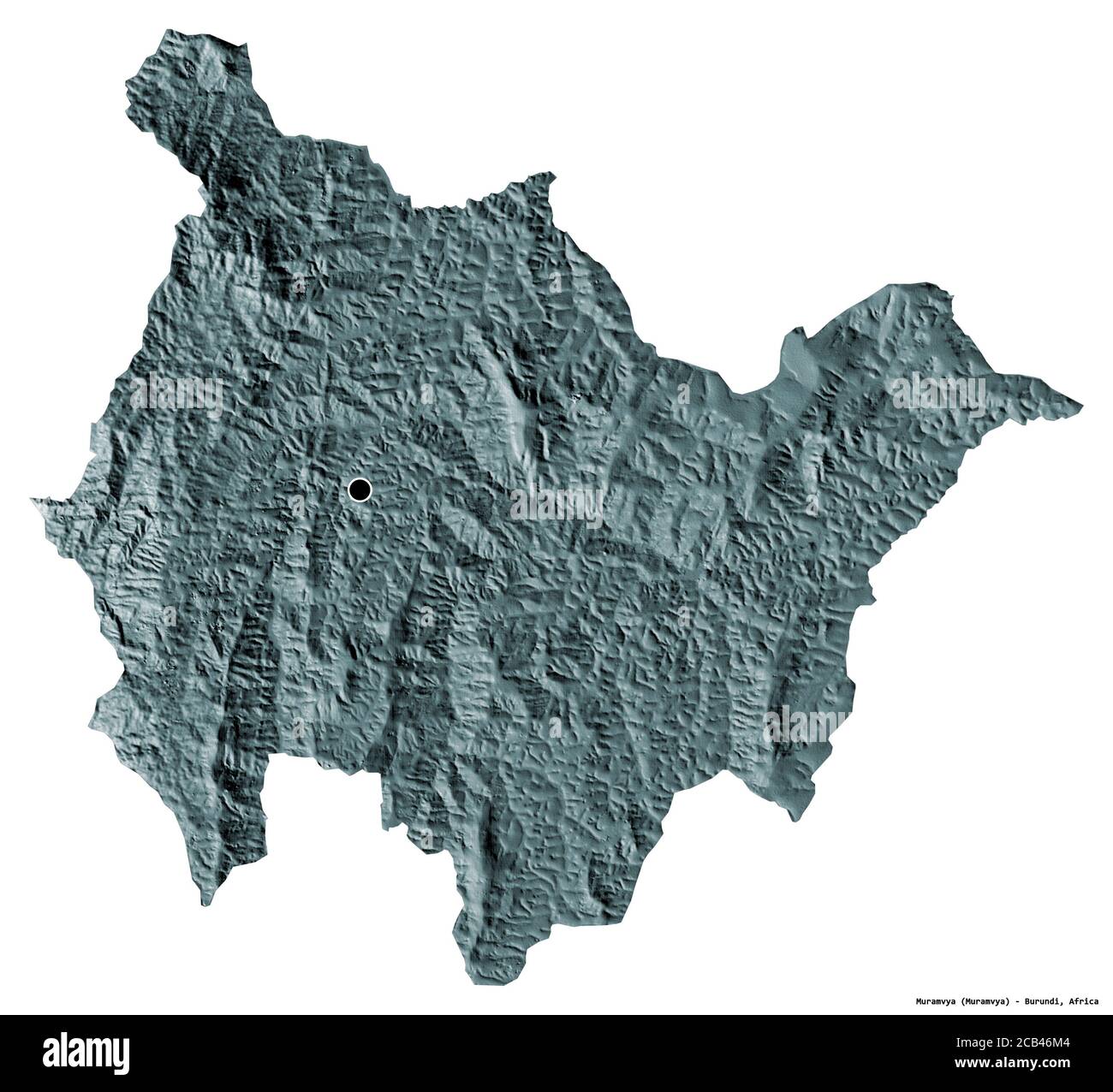 Shape of Muramvya, province of Burundi, with its capital isolated on ...