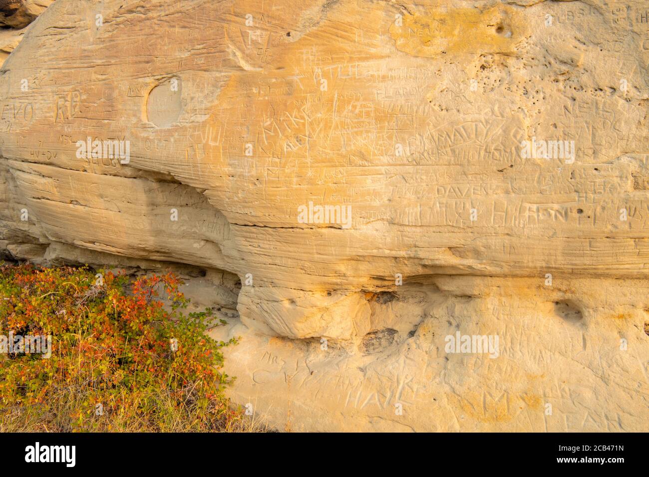Milk River and defaced Sandstone hoodoos, Writing on Stone Provincial ...