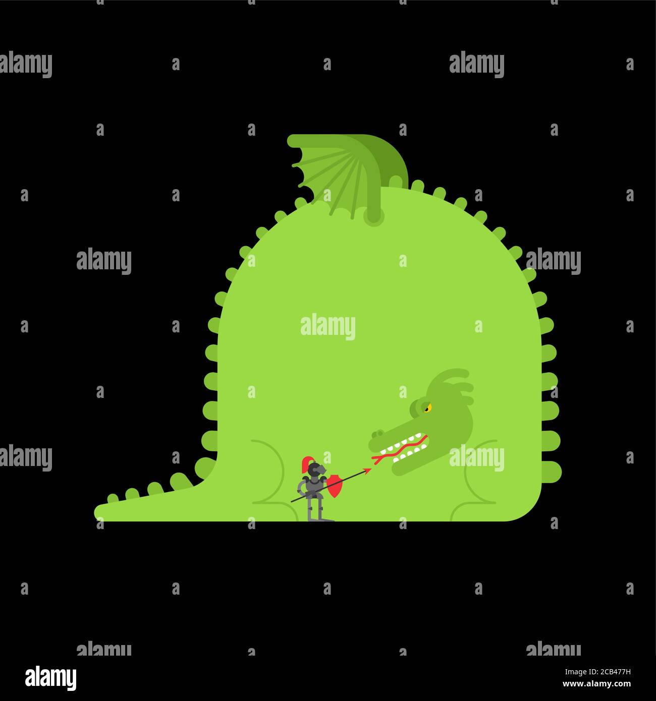 Dragon and knight. Fighting monster. vector illustration Stock Vector ...