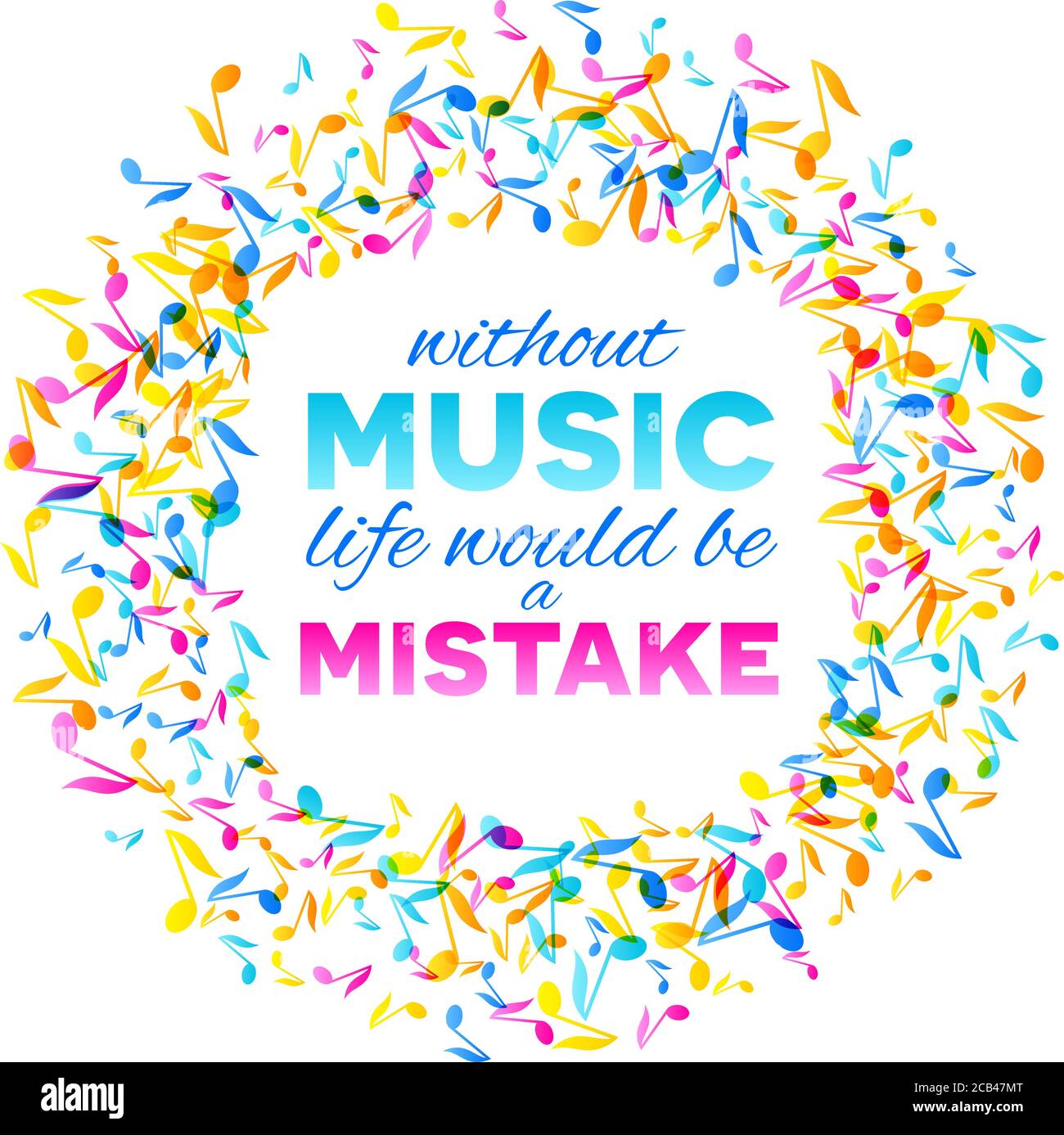 Colorful Music Event notes background. Random colored music festival ...