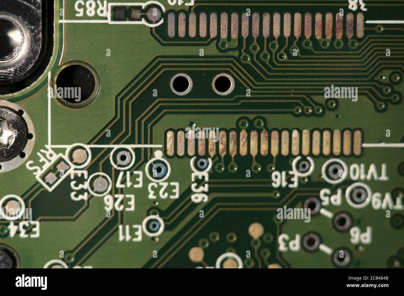 Macro shot of hard disk board oxides Stock Photo - Alamy