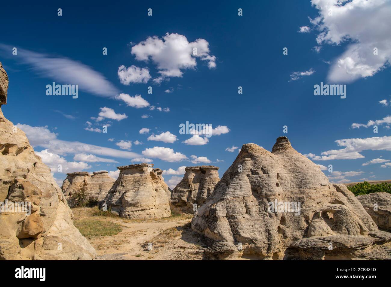 Summer clouds over the Milk River hoodoos, Writing on Stone Provincial ...