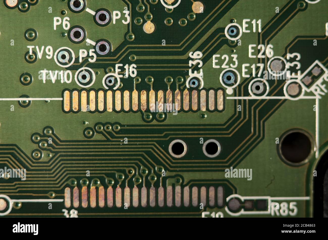 Macro shot of hard disk board oxides Stock Photo - Alamy