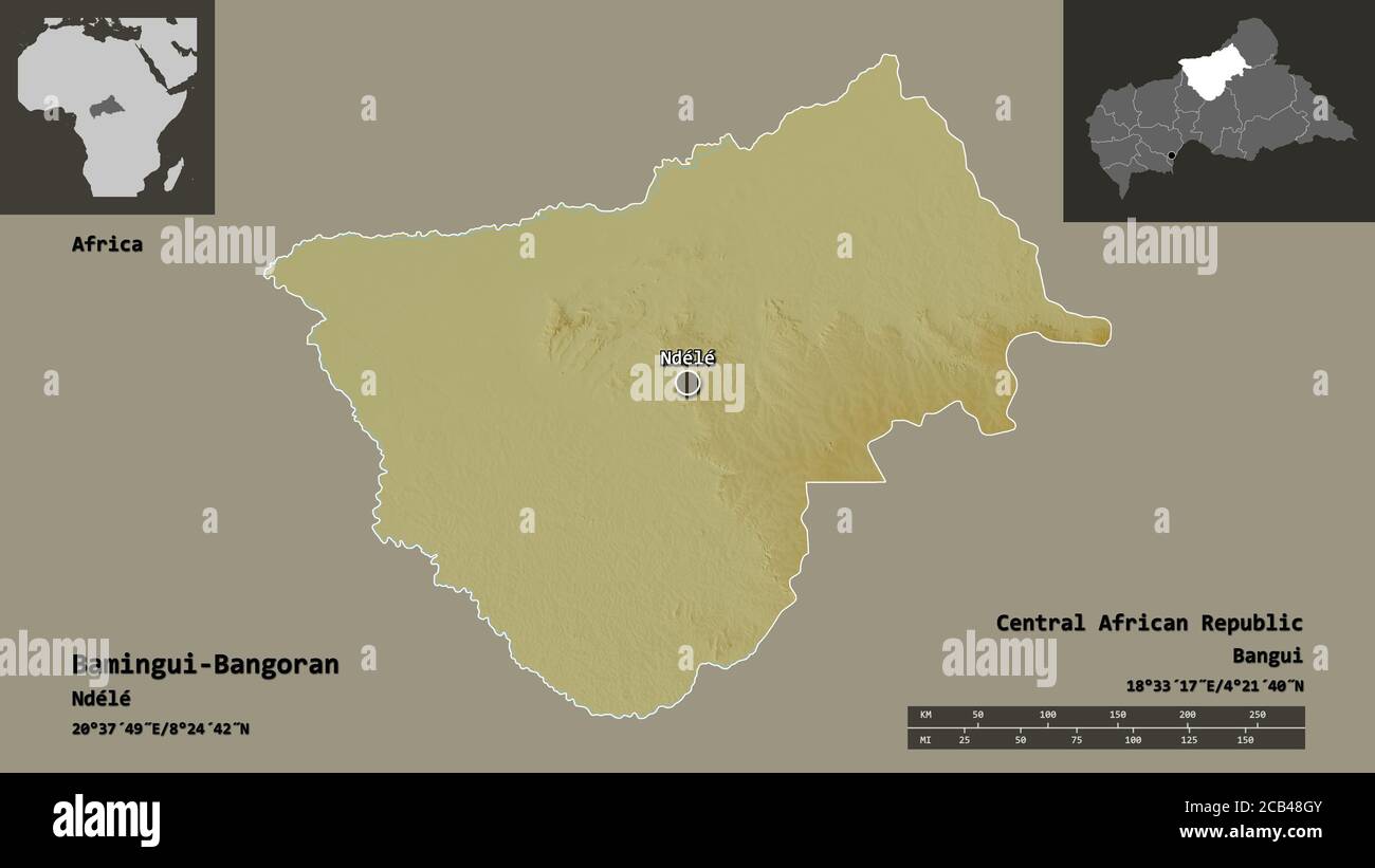 Shape of Bamingui-Bangoran, prefecture of Central African Republic, and ...