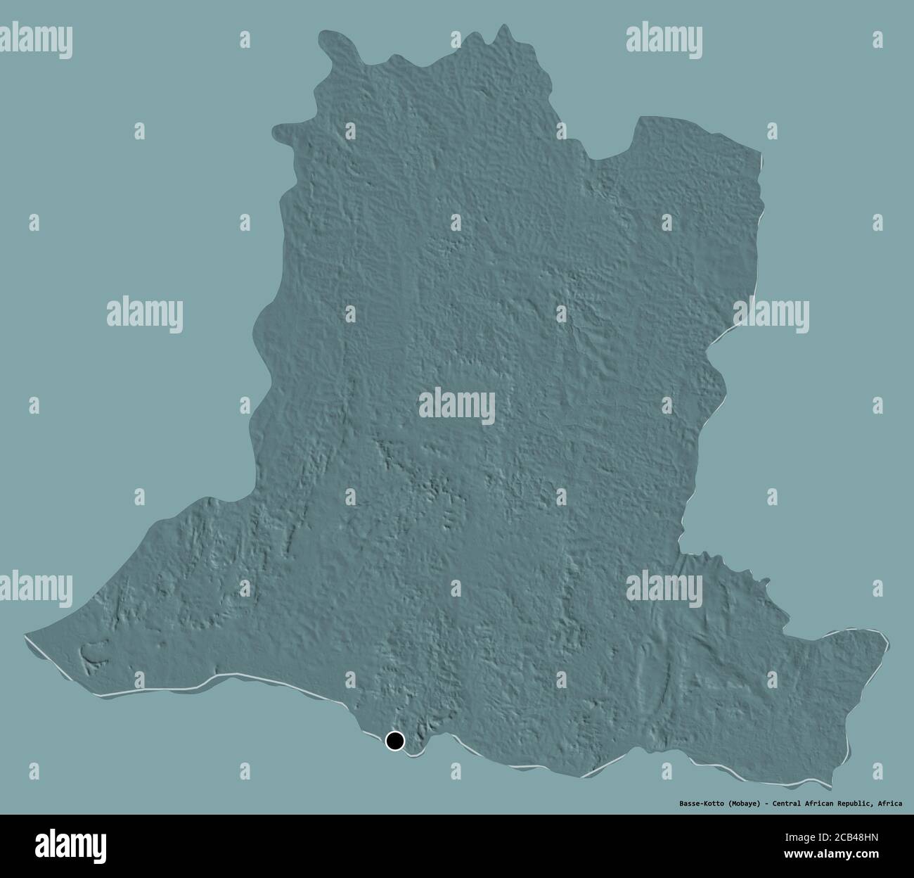 Shape of Basse-Kotto, prefecture of Central African Republic, with its ...