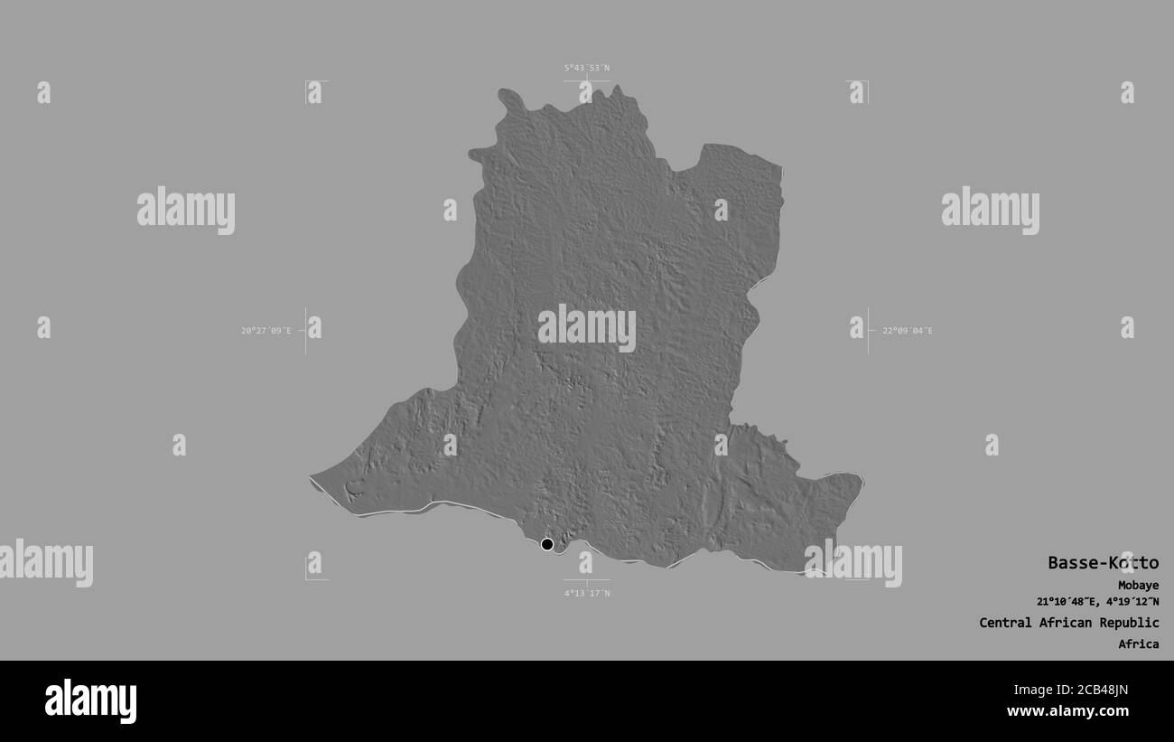 Area of Basse-Kotto, prefecture of Central African Republic, isolated ...