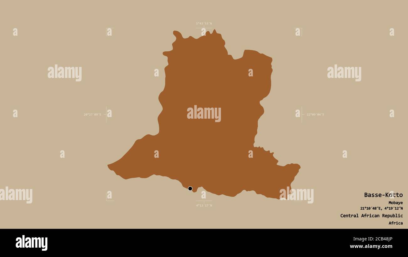 Area of Basse-Kotto, prefecture of Central African Republic, isolated ...