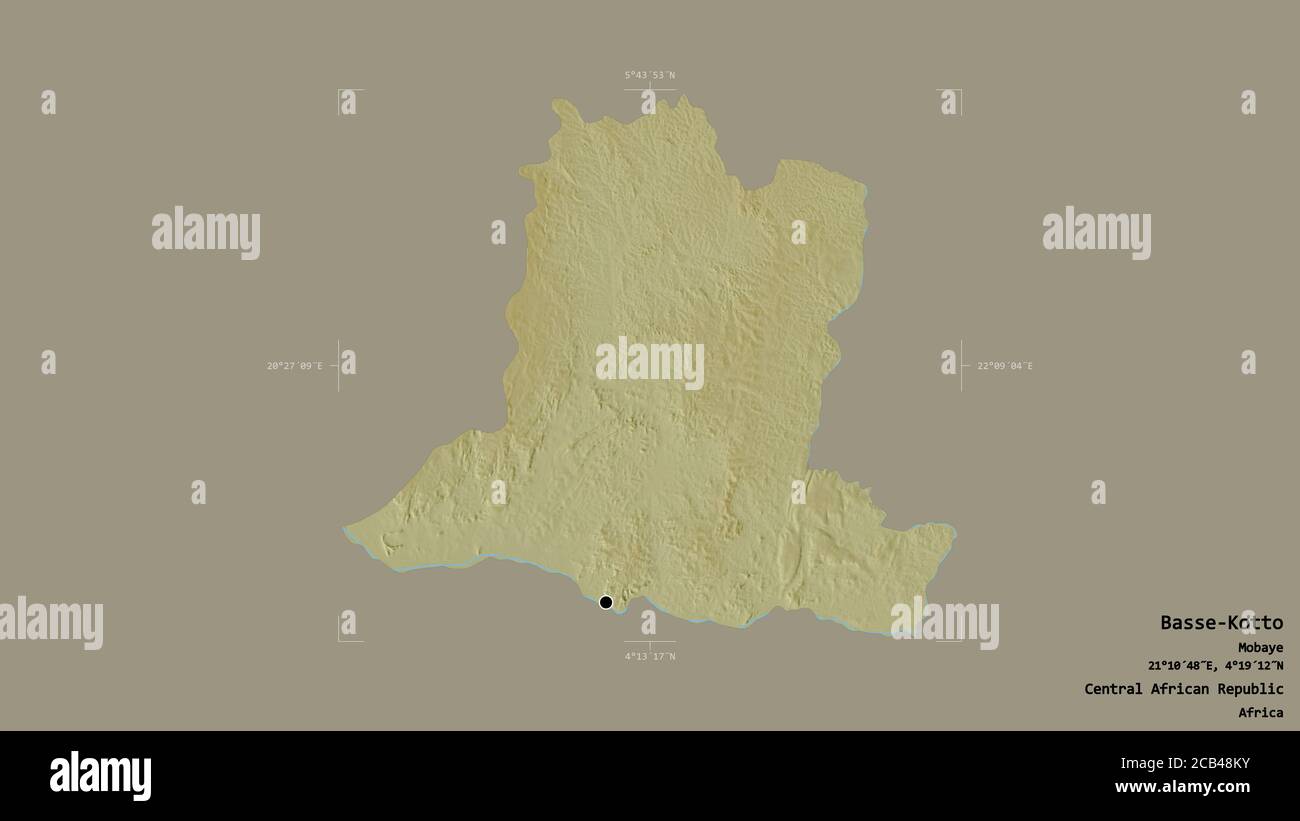 Area of Basse-Kotto, prefecture of Central African Republic, isolated ...