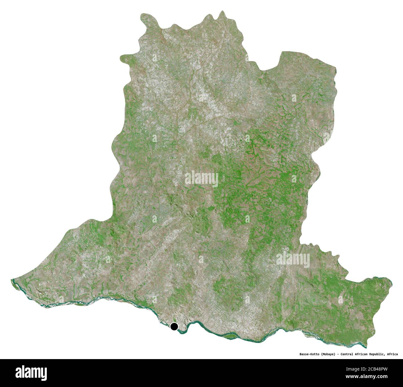 Shape of Basse-Kotto, prefecture of Central African Republic, with its ...