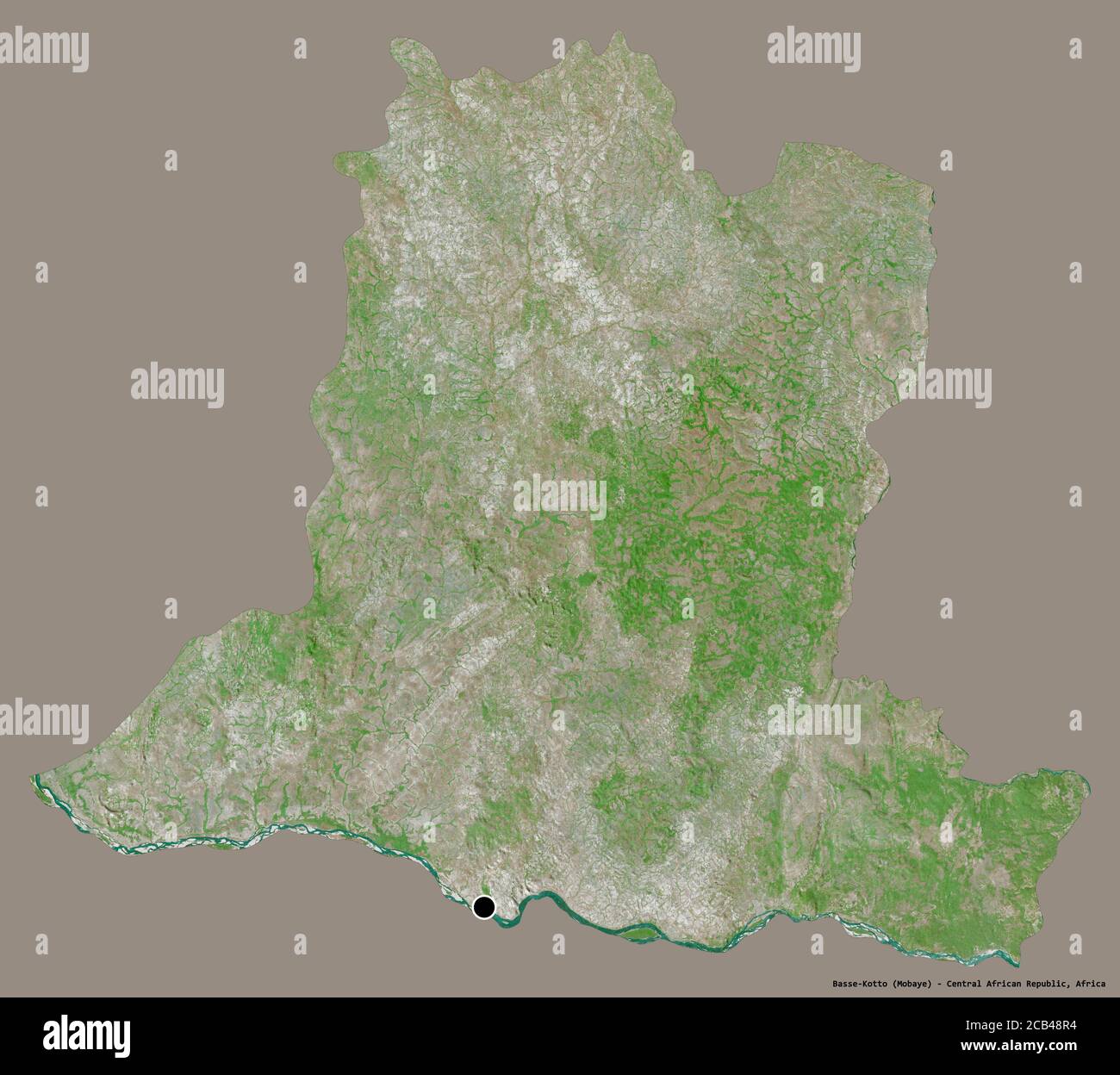 Shape of Basse-Kotto, prefecture of Central African Republic, with its ...
