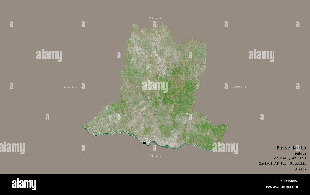 Area of Basse-Kotto, prefecture of Central African Republic, isolated ...