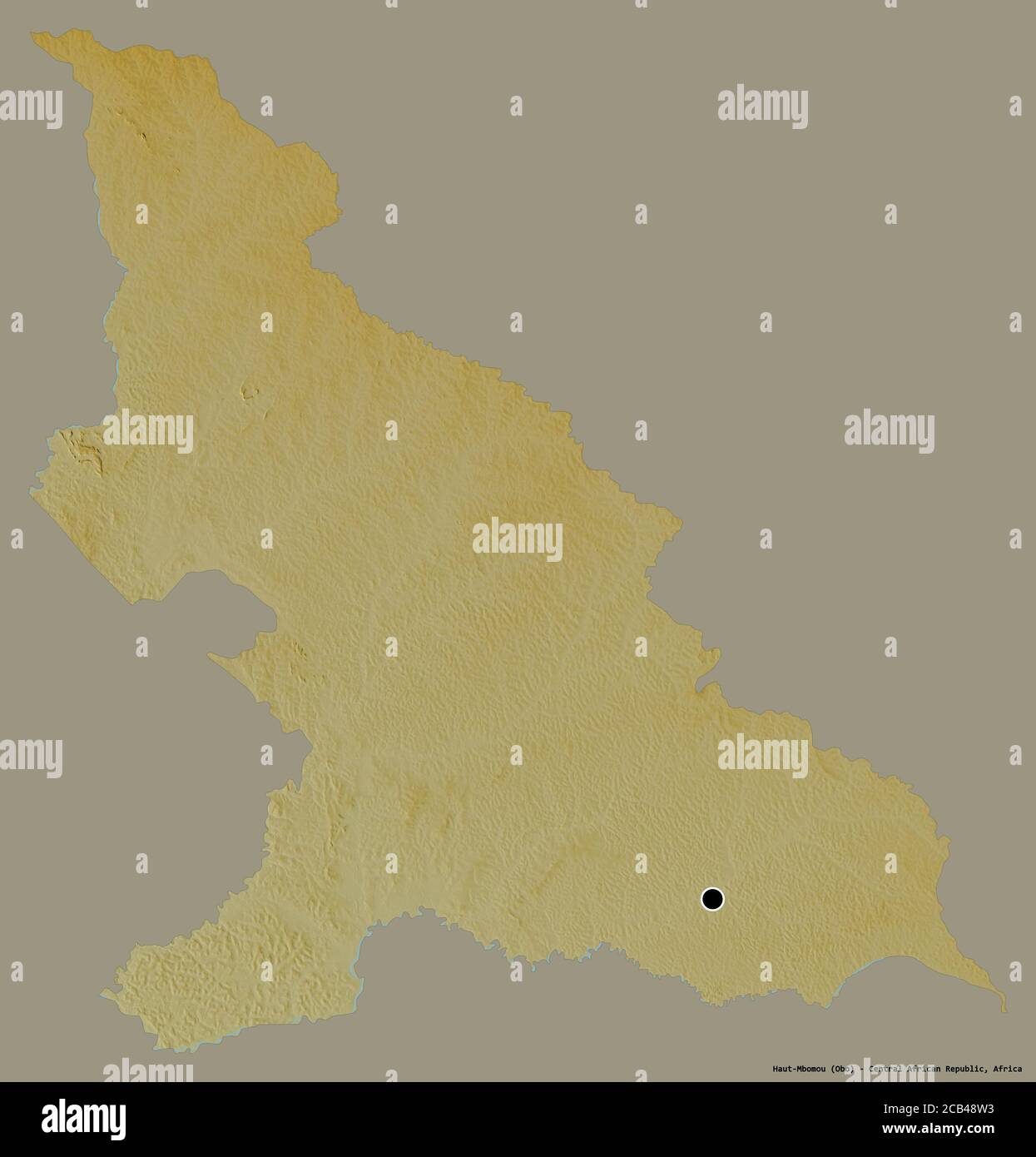 Shape of Haut-Mbomou, prefecture of Central African Republic, with its ...