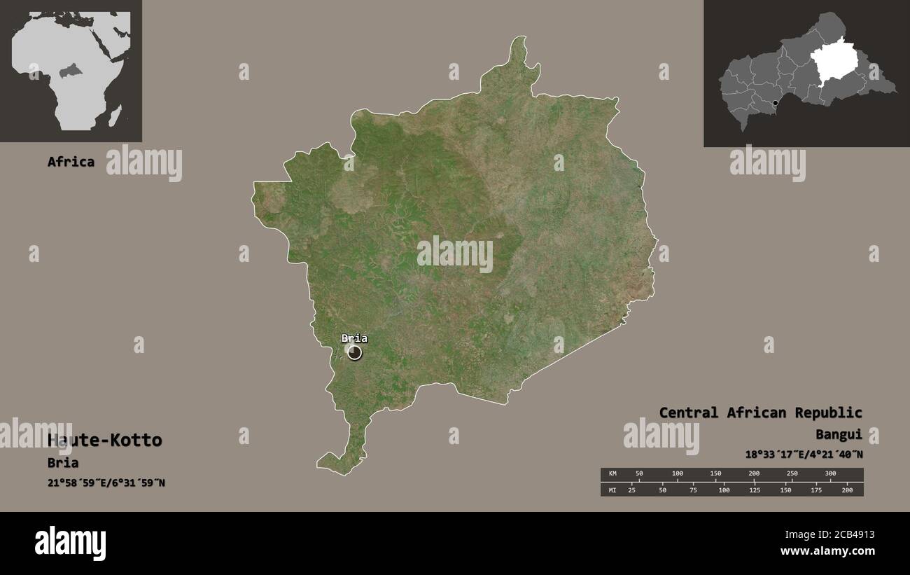 Shape of Haute-Kotto, prefecture of Central African Republic, and its ...