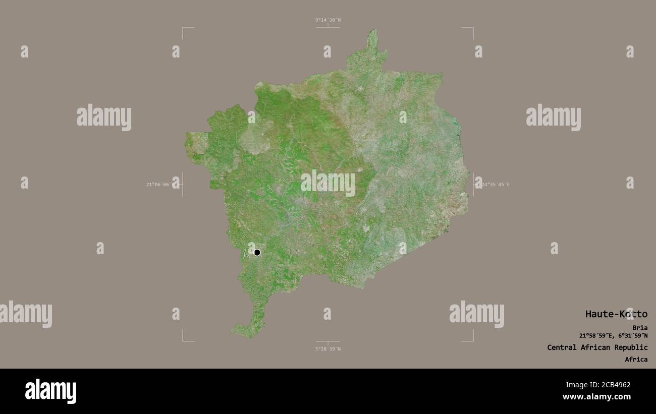 Area of Haute-Kotto, prefecture of Central African Republic, isolated ...