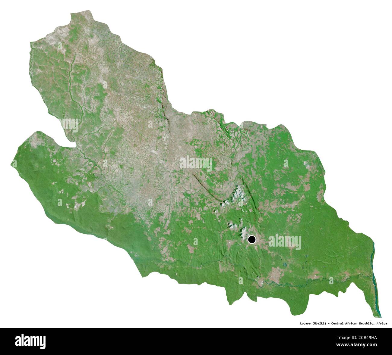 Shape of Lobaye, prefecture of Central African Republic, with its ...