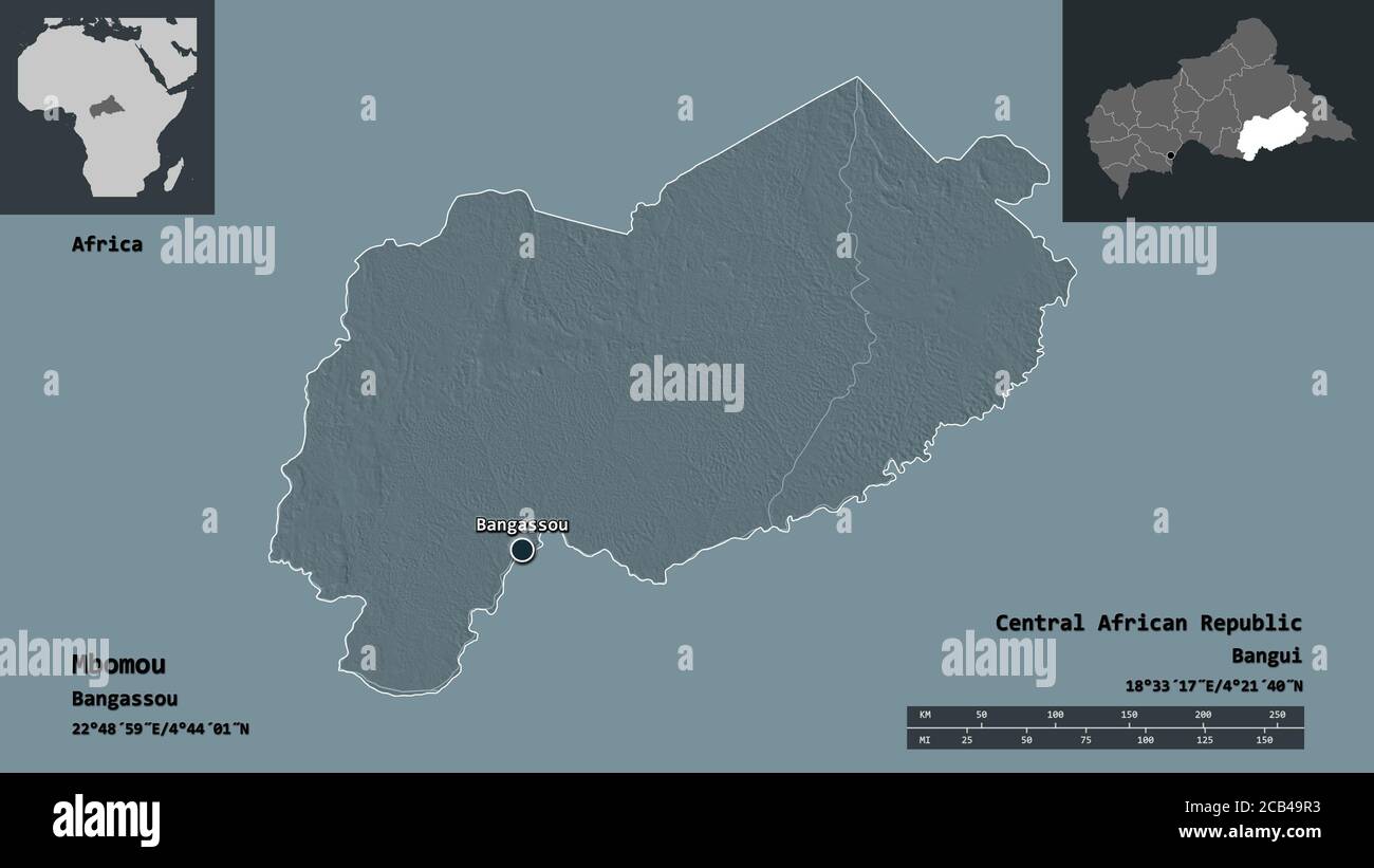 Shape of Mbomou, prefecture of Central African Republic, and its ...