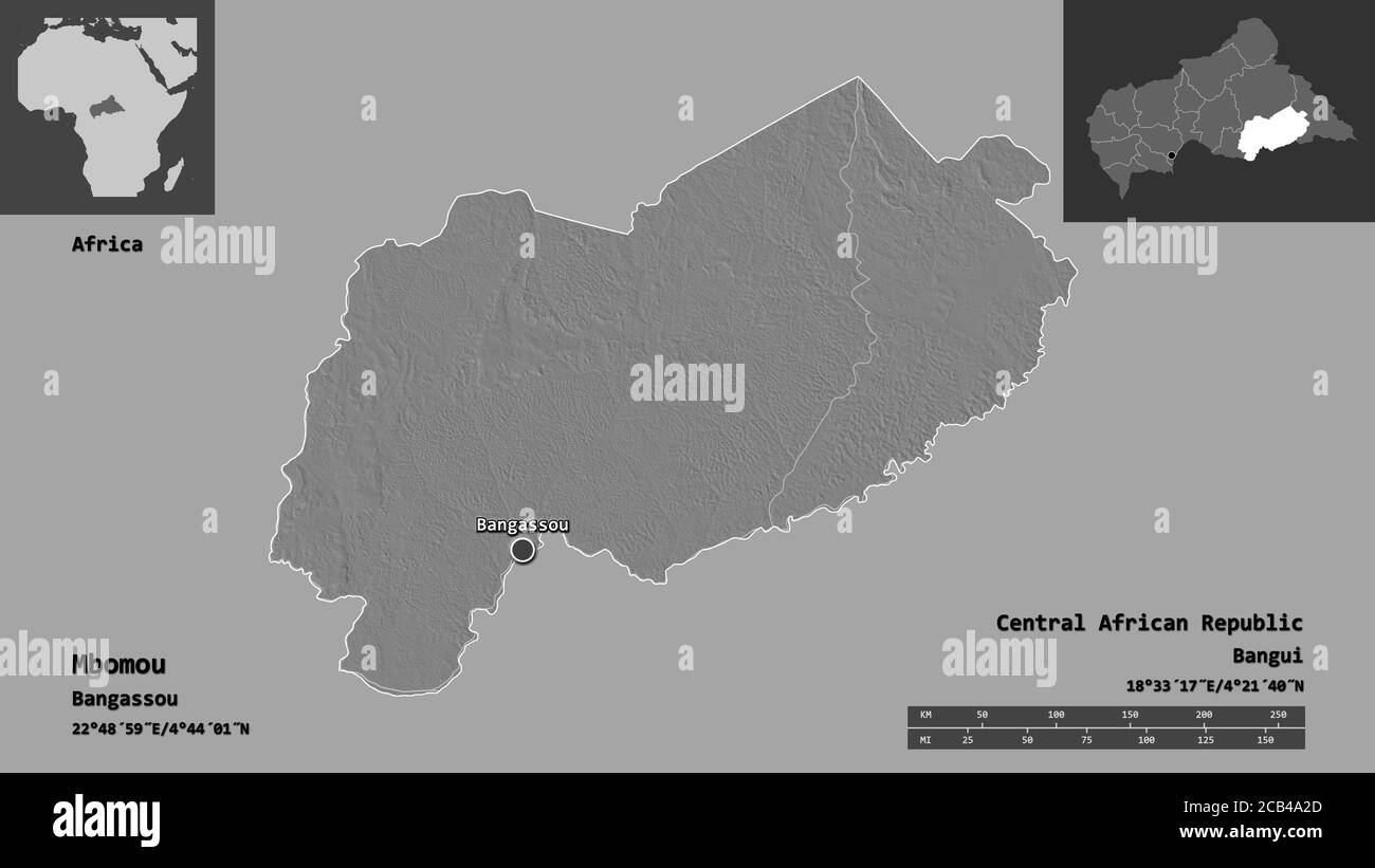 Shape of Mbomou, prefecture of Central African Republic, and its ...
