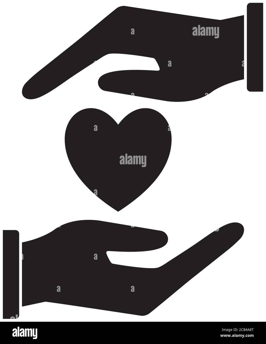 heart between hands silhouette style icon design of Charity and ...