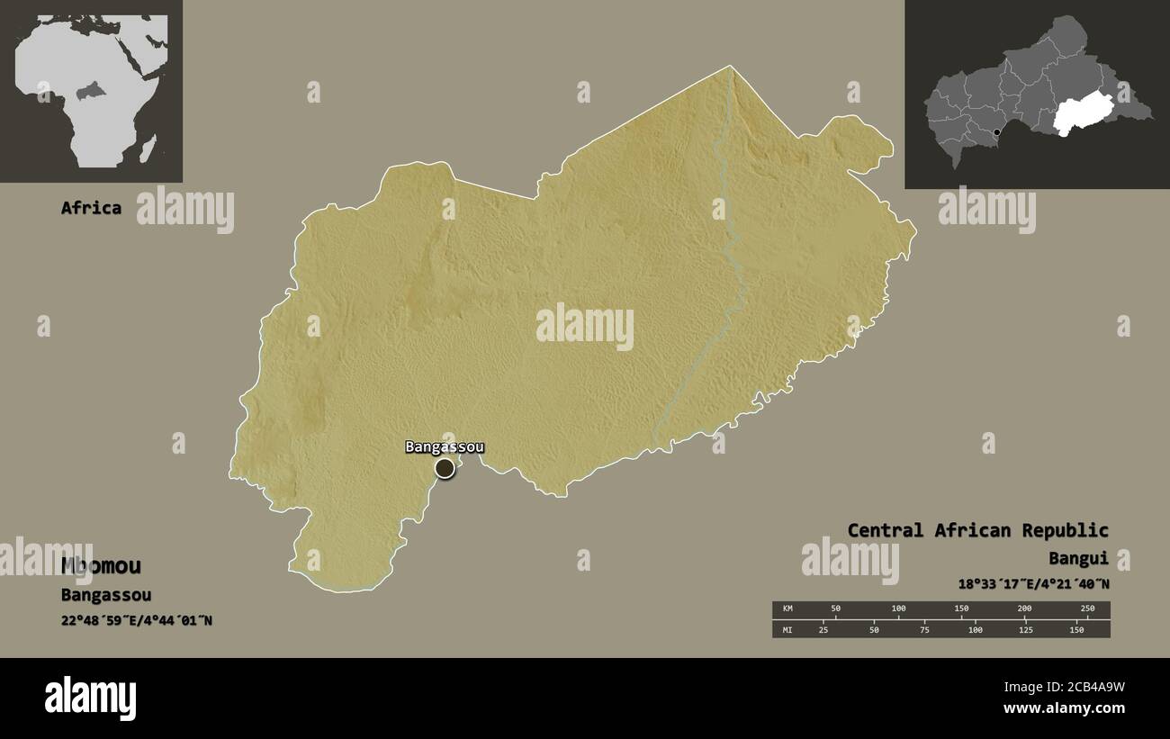 Shape of Mbomou, prefecture of Central African Republic, and its ...