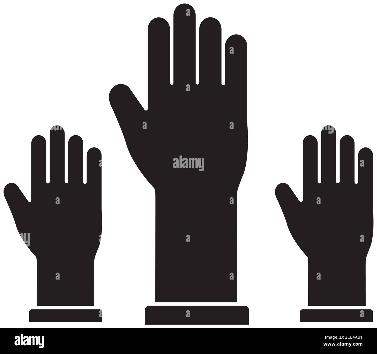 three hands up silhouette style icon design of People arm finger person ...