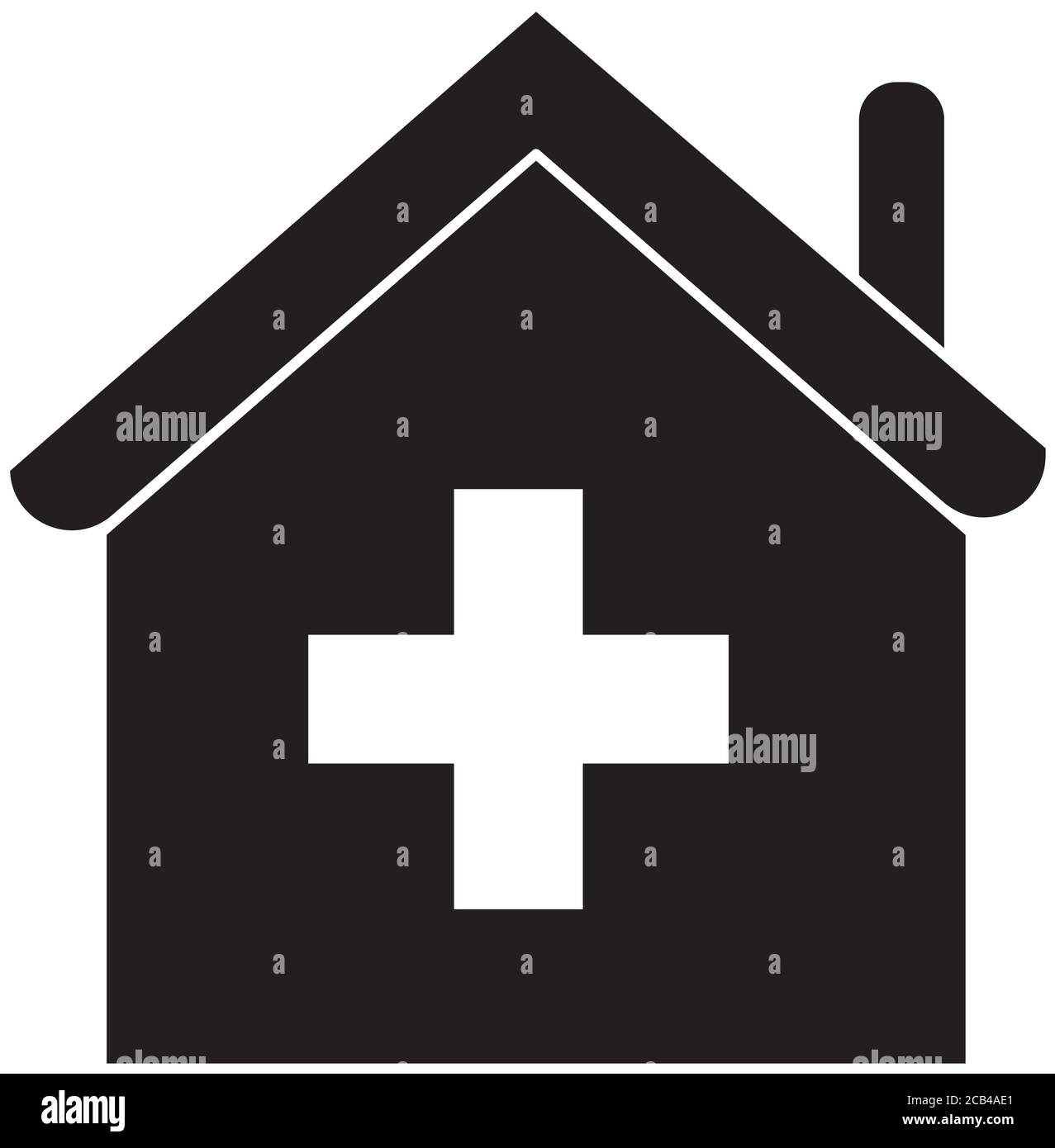house with cross silhouette style icon design of Charity and donation ...