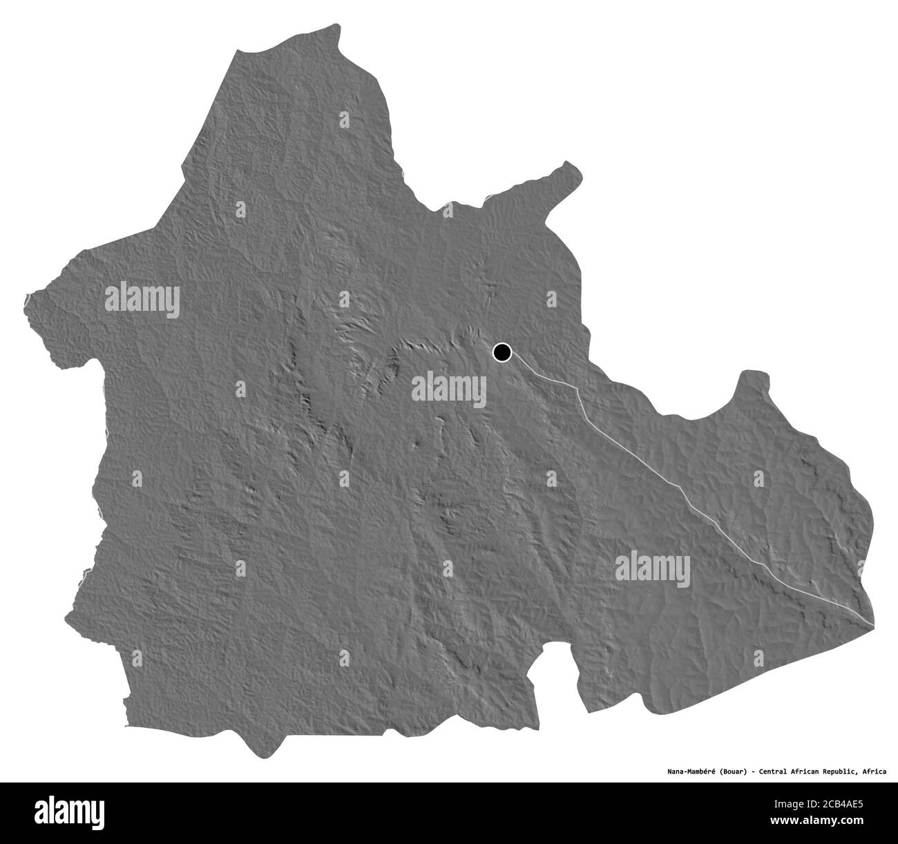 Shape of Nana-Mambéré, prefecture of Central African Republic, with its ...