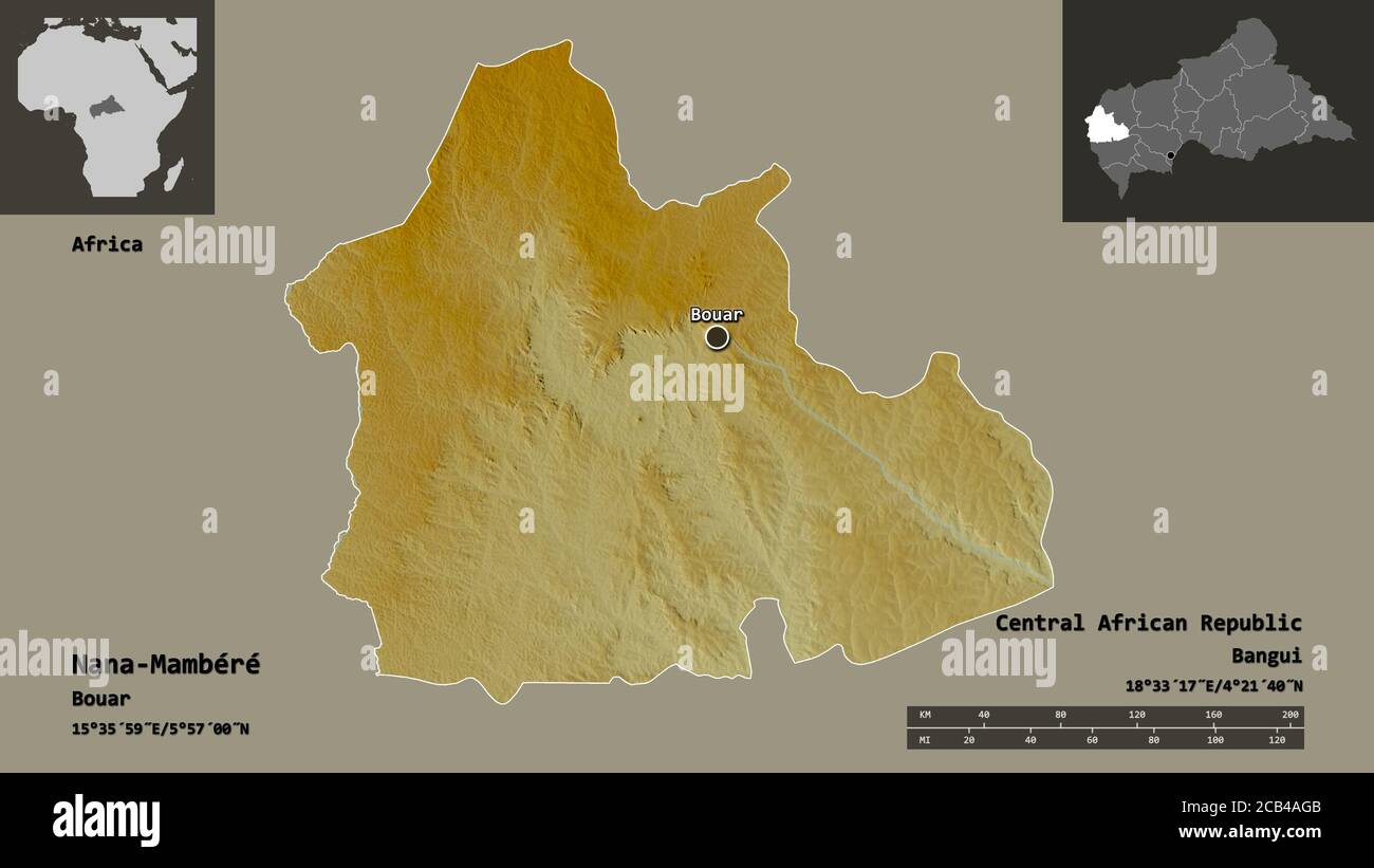 Shape of Nana-Mambéré, prefecture of Central African Republic, and its ...