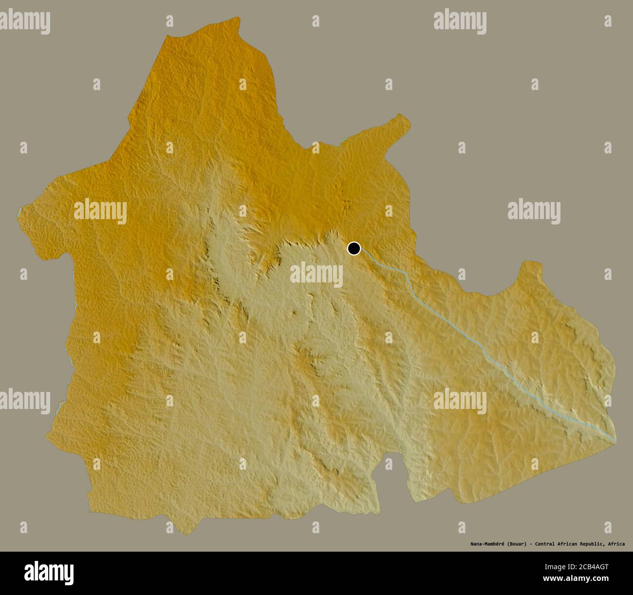 Shape of Nana-Mambéré, prefecture of Central African Republic, with its ...