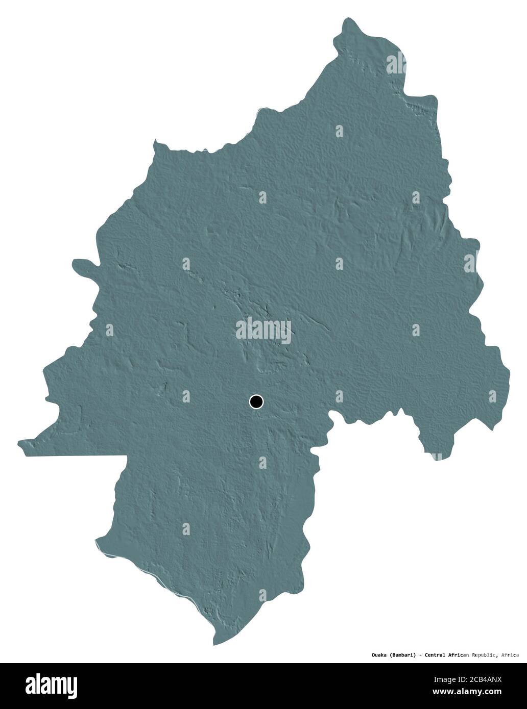 Shape of Ouaka, prefecture of Central African Republic, with its ...