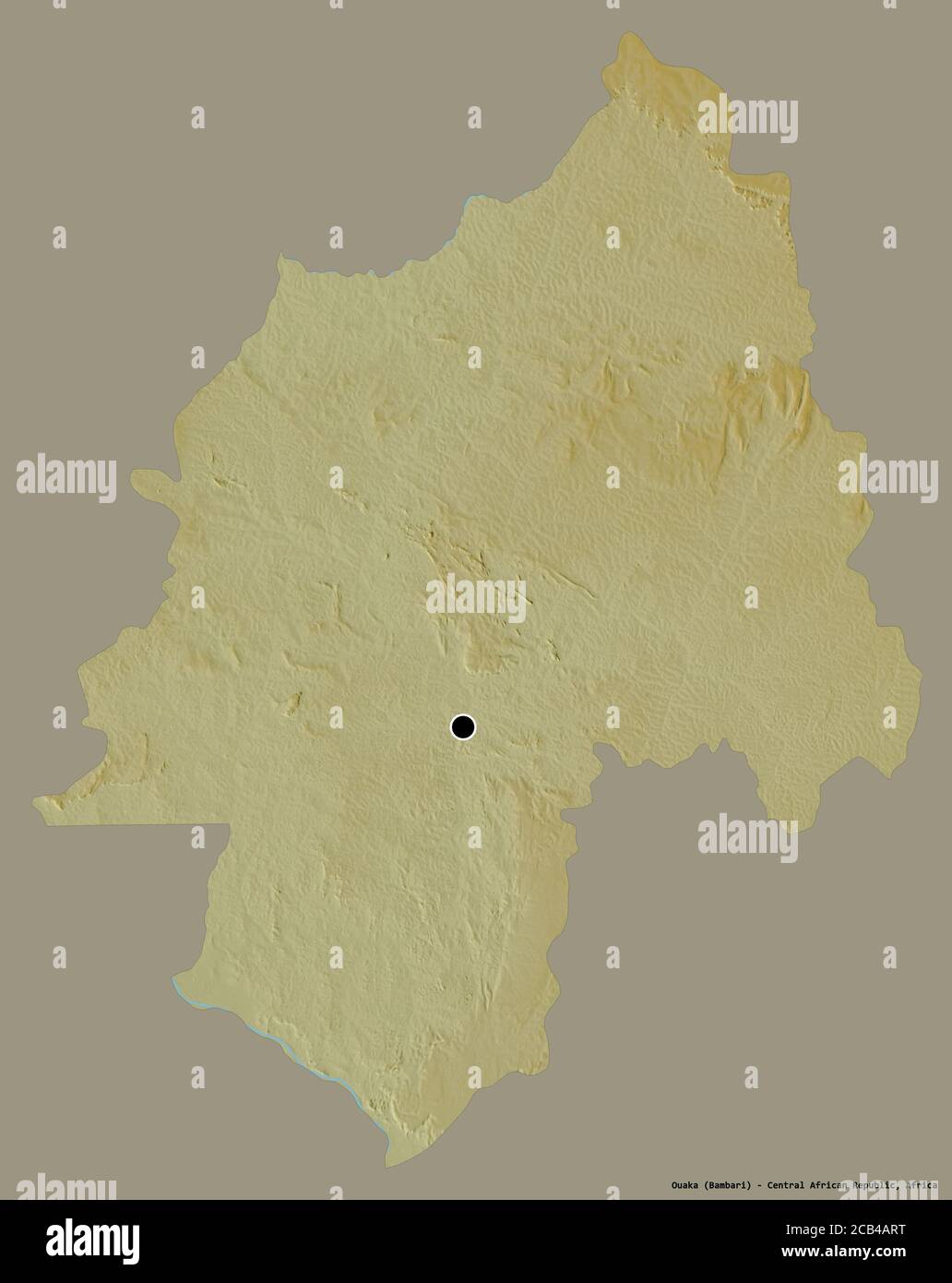 Shape of Ouaka, prefecture of Central African Republic, with its ...