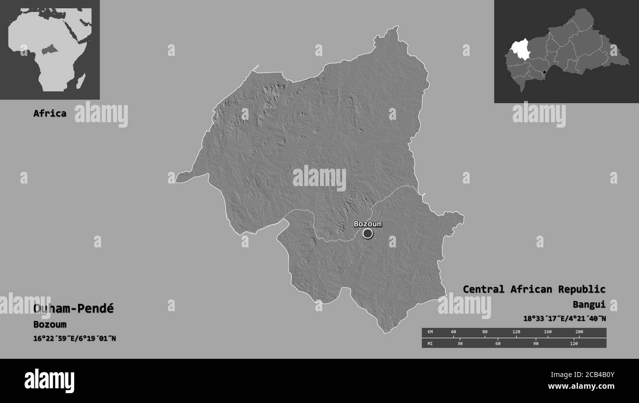 Shape of Ouham-Pendé, prefecture of Central African Republic, and its ...