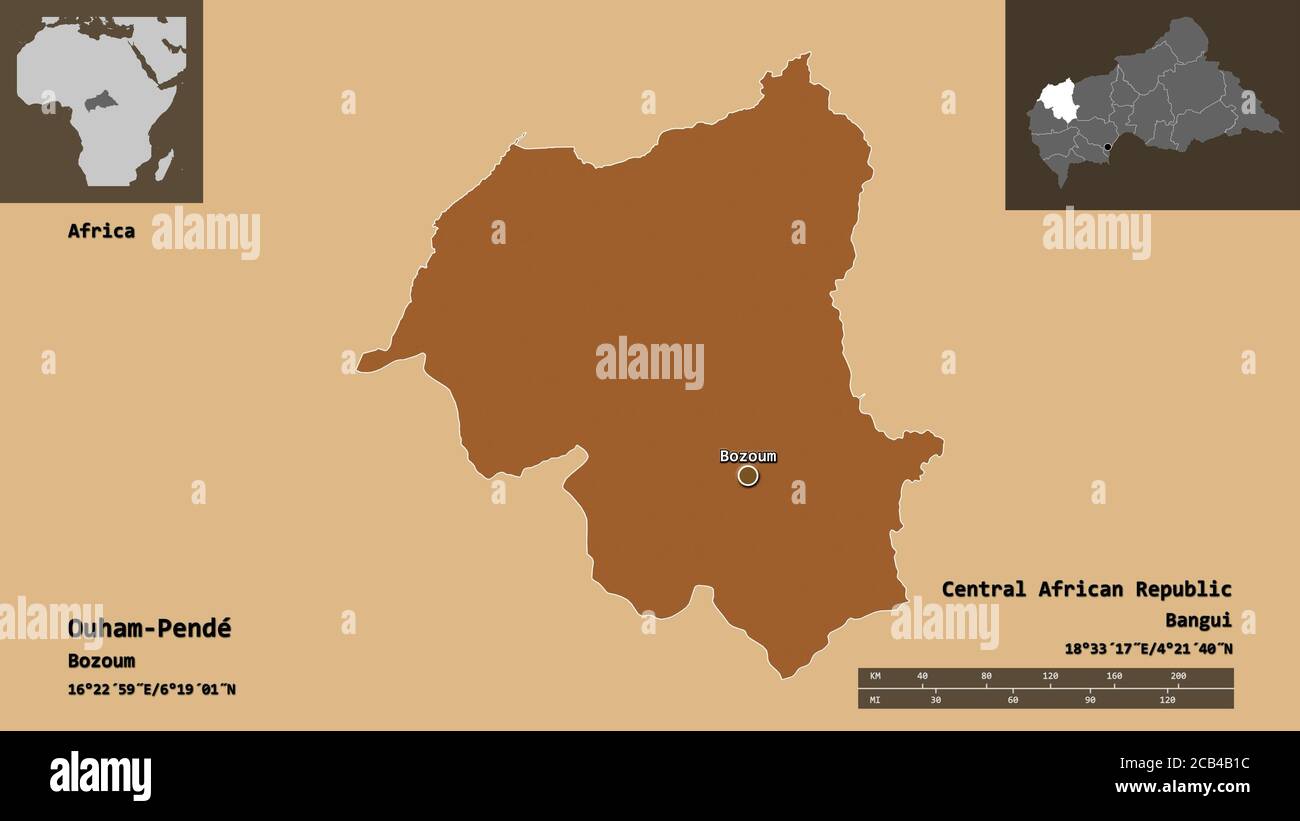 Shape of Ouham-Pendé, prefecture of Central African Republic, and its ...