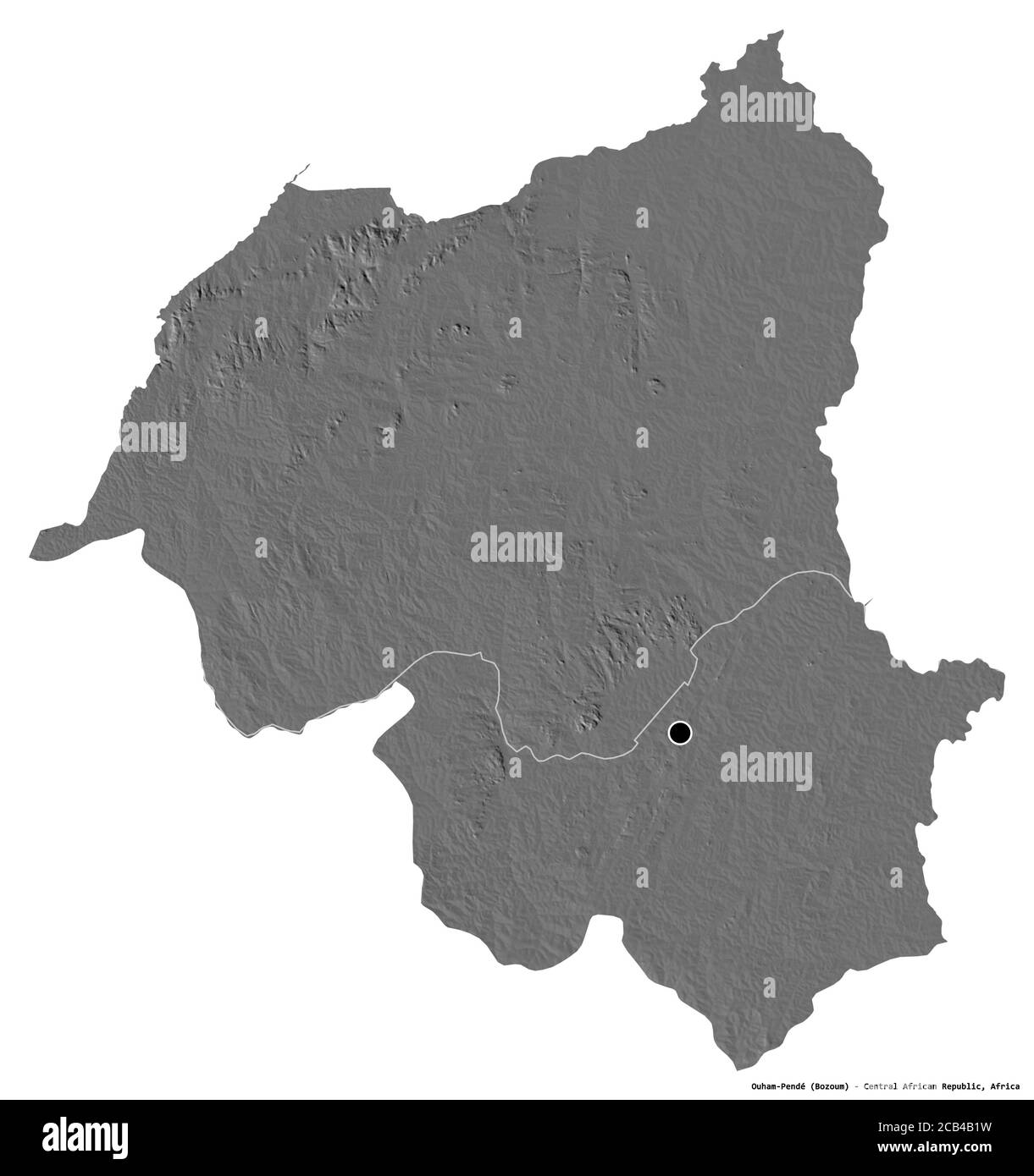 Shape of Ouham-Pendé, prefecture of Central African Republic, with its ...