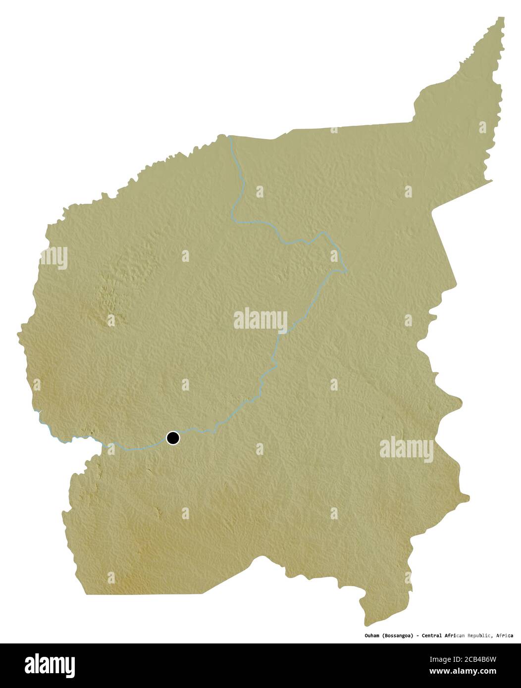 Shape of Ouham, prefecture of Central African Republic, with its ...